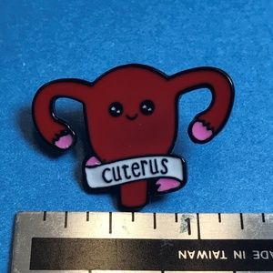 Jewelry | Cuterus Uterus Feminist Black Tone Enamel Pin | Poshmark
